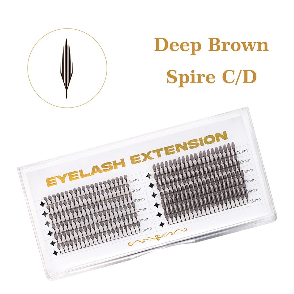 Лashrujade Голографические накладные ресницы D, Brown Spire