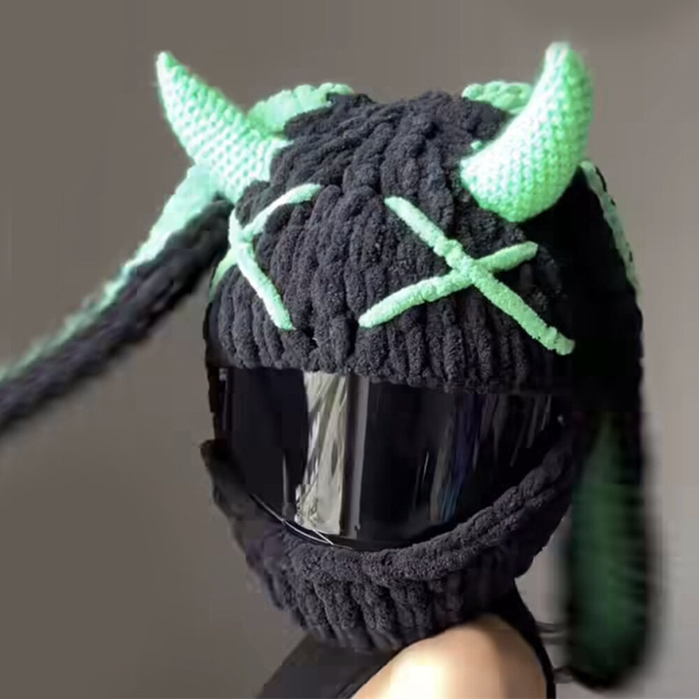 Универсальный чехол для мотоциклетного шлема в виде плюшевого зайца - подарок на Рождество, стильный декор