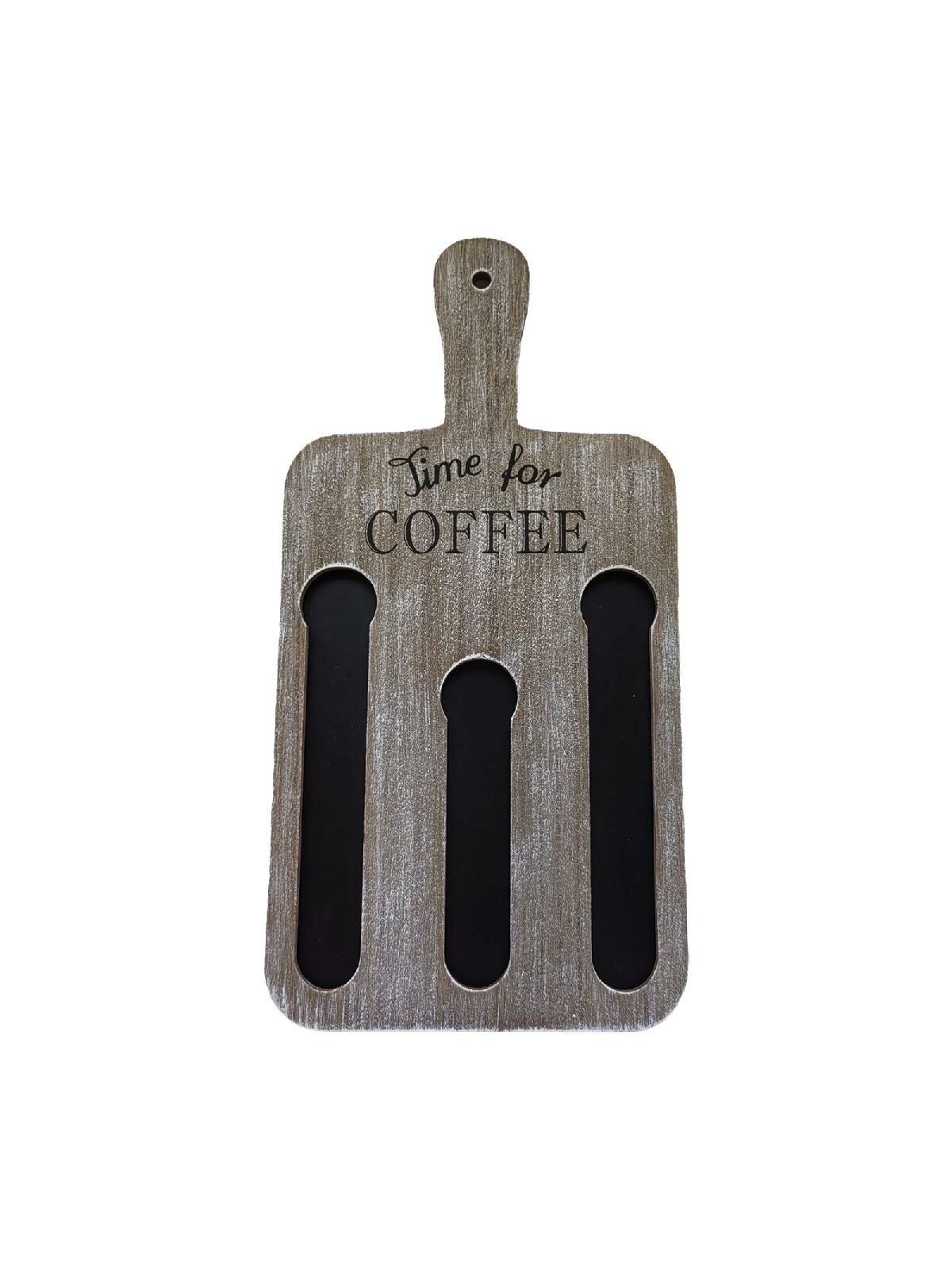 Деревянный настенный держатель для кофейных капсул с ручкой, прямоугольный органайзер для хранения эспрессо, подставка для кухни или офиса