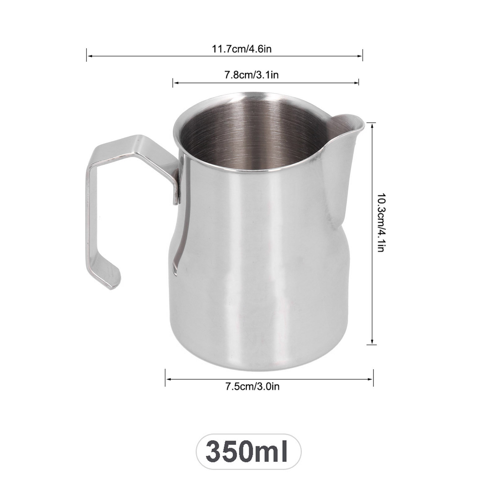 Кувшин для вспенивания молока 304, кувшины для молока из нержавеющей стали, кувшины для вспенивания кофе, кувшин для латте-арта для приготовления кофе, серебро 350 мл