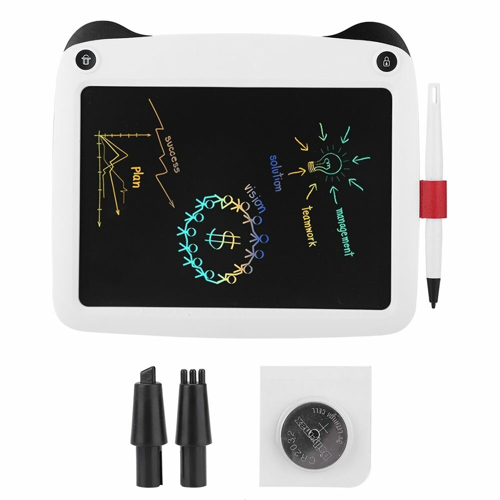 9-дюймовый ЖК-планшет для письма, портативная электронная доска для рисования, умный одноцветный цифровой блокнот для детей, взрослых, дома, школы, офиса, белый