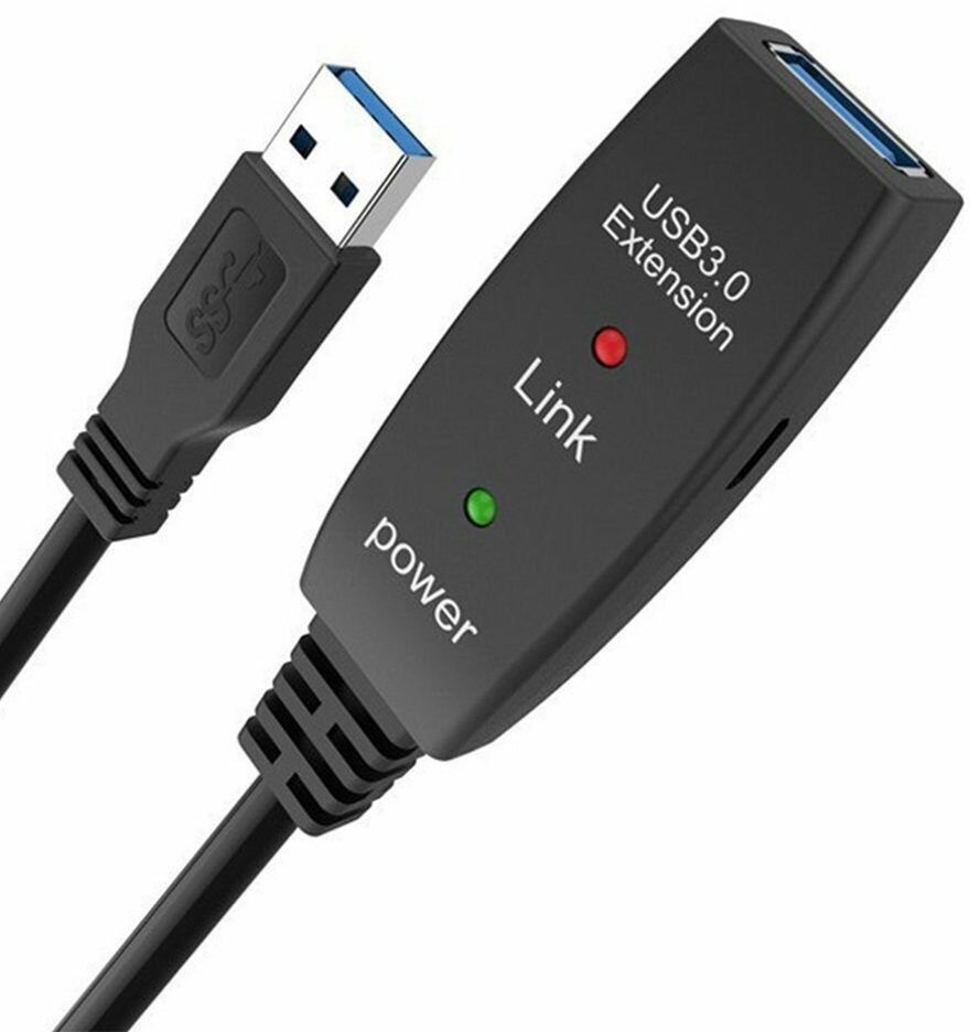 Кабель удлинительный USB 3.0 A (M) - A (F), 5м, AOpen ACU827A-5M