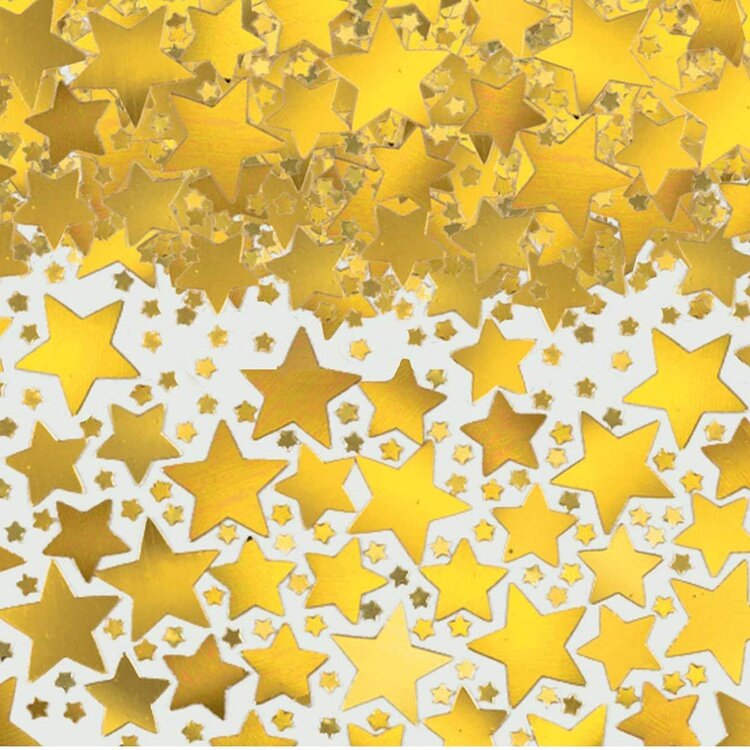 Конфетти КНР звезды золотые, полимерная пленка, 70 г