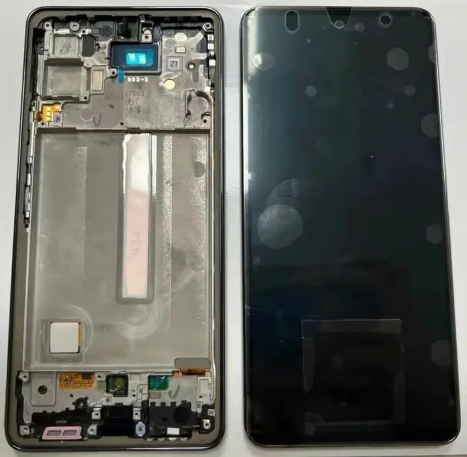 Дисплей (матрица + тачскрин) для смартфона Samsung A53 5G (A536B) (черный) с рамкой Oled