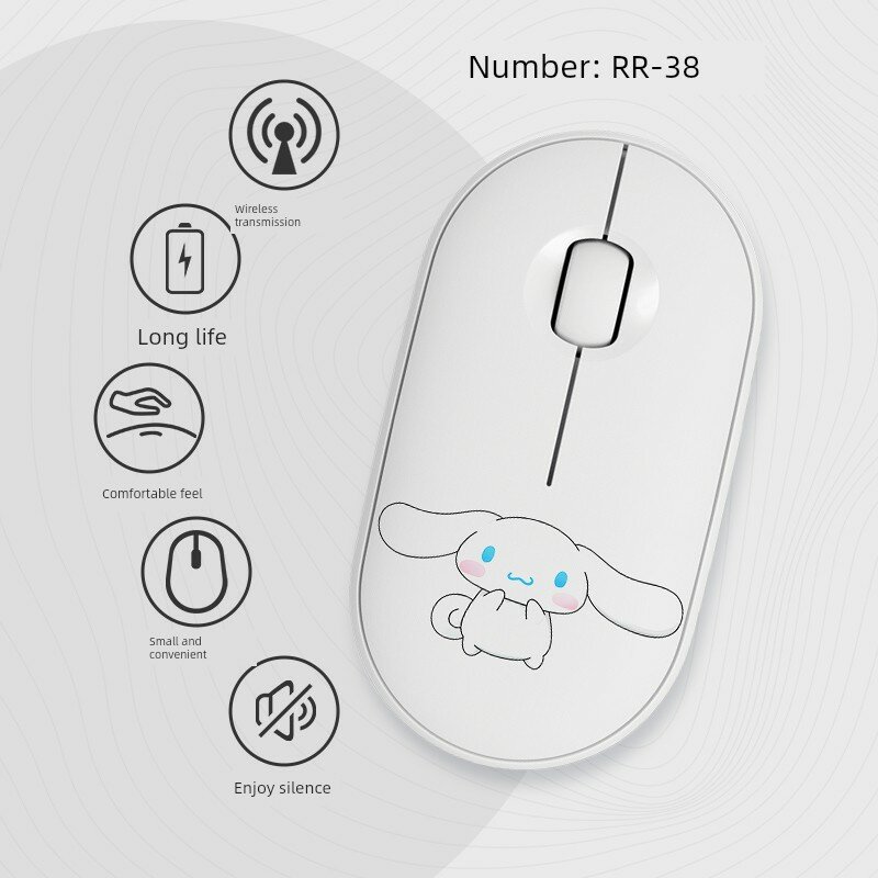 Беспроводная Bluetooth-мышь Cinnamon Dog, бесшумная, милая, подходит для мобильного телефона Huawei Xiaomi, плоский
