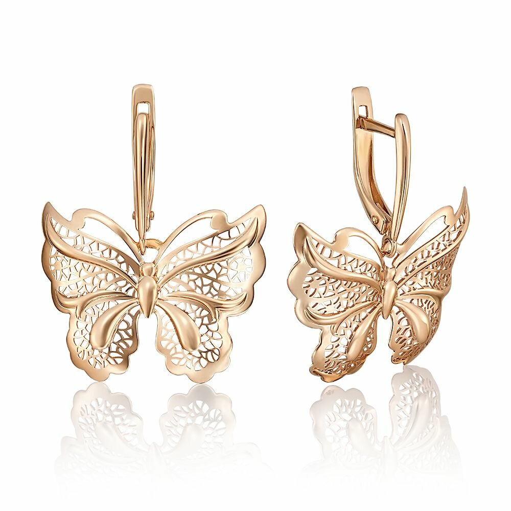 Серьги, красное золото, 585 проба