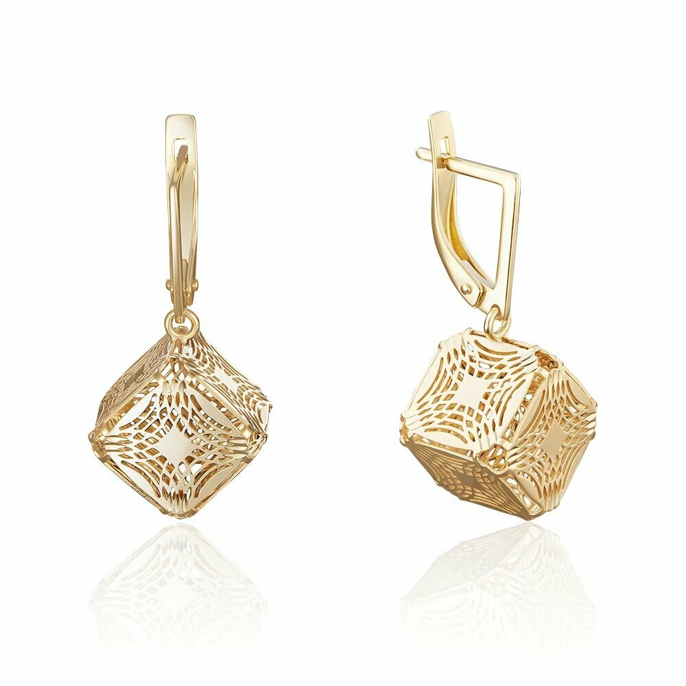 Серьги, желтое золото, 585 проба