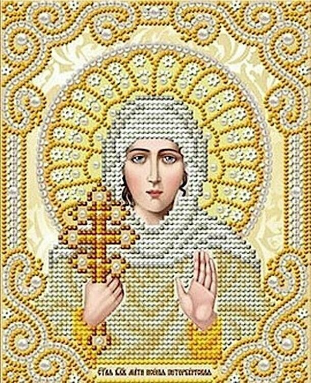 Рисунок на ткани Благовест "Святая Ксения в жемчуге" 14x17 см, Иконы Религия