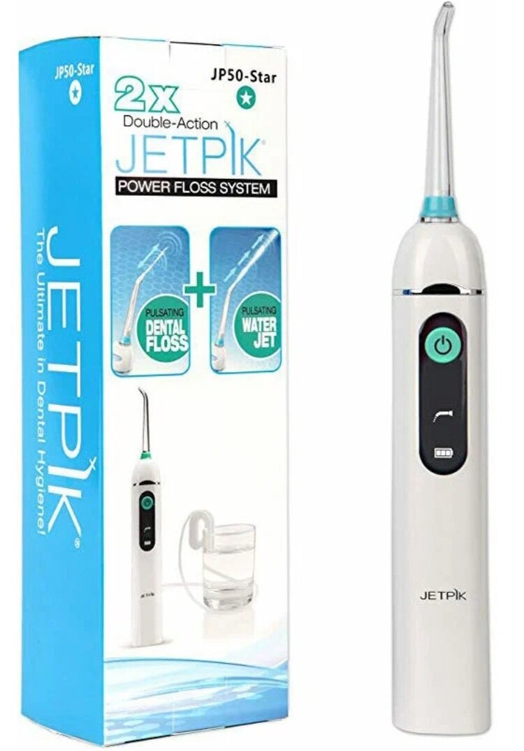 Ирригатор Jetpik JP50 Star, с флосс-капсулой, 3 режима, белый