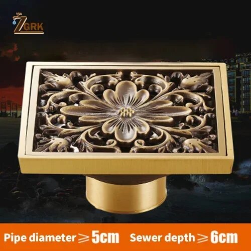 Дренаж для пола ZGRK, Квадратный, 10 см, латунный, для слива в полу, решетка для отходов с фильтром для волос, аксессуары для душа в ванной