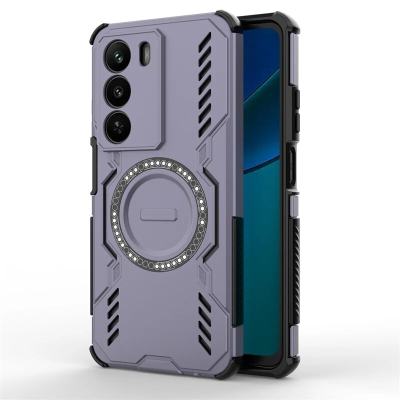 Противоударный чехол Realme C71 Purple с кольцом