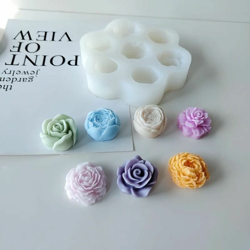 Цветок пиона 7 в 1 DIY силиконовая форма для изготовления мыла ручной работы