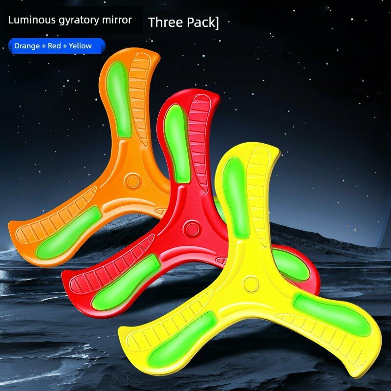 Светящийся летающий диск-бумеранг, мягкий бумеранг для детей, светящийся бумеранг, уличная игрушка для мальчиков [3
