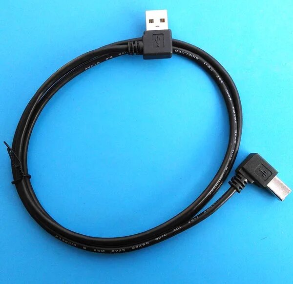 SINFORCON Угловой USB А-В кабель для принтера 100cm, Left angled