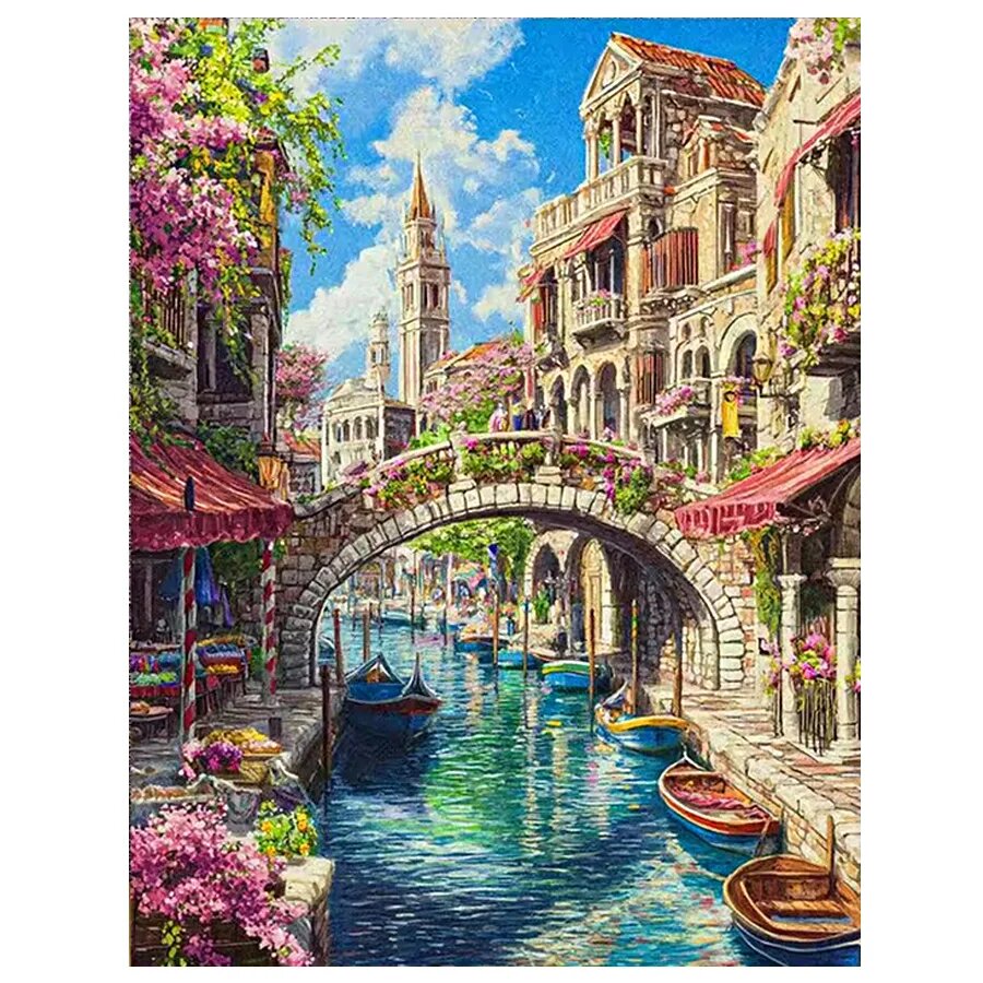 Алмазная живопись "Венеция" round drill 30x40cm