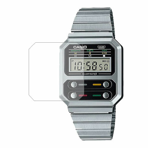 Скрин Мобайл защитный экран для часов Casio A100WE-1A из гидрогелевая плёнка прозрачная