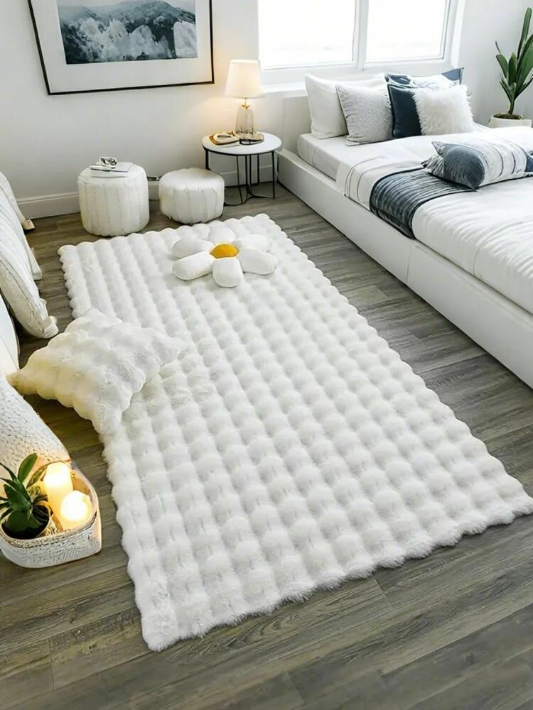 Пушистый напольный ковер 80x160CM, пузырчатый ворс, подходит для детской комнаты, гостиной, спальни, мягкий и удобный