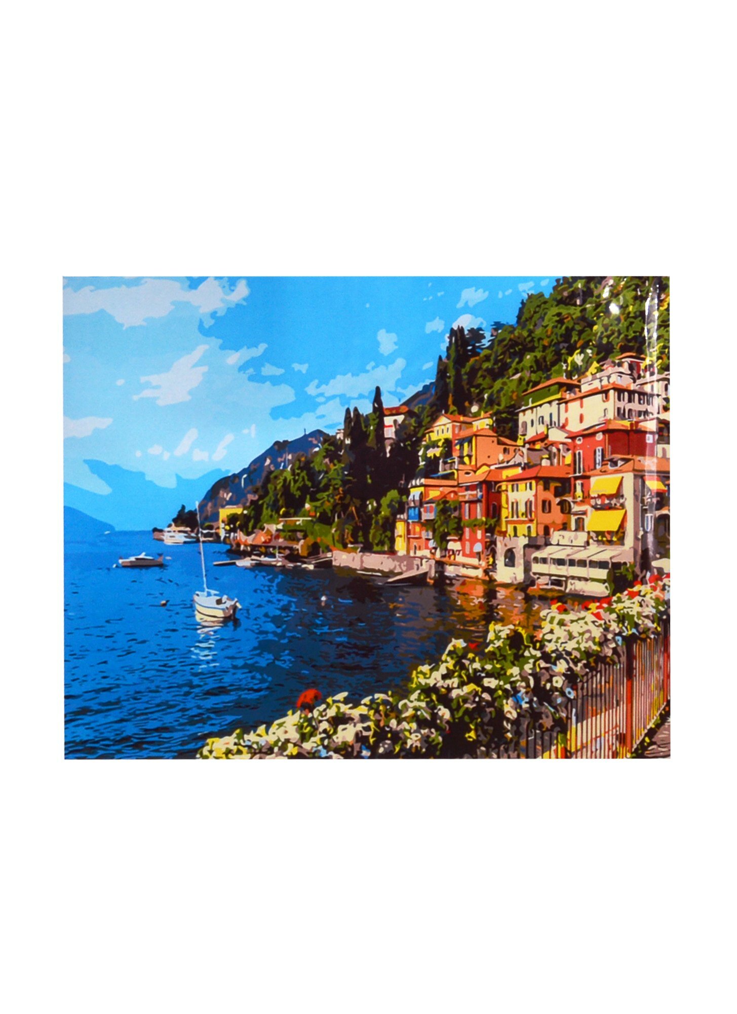 Картина по номерам Городок на озере Комо Италия, 40*50 см.