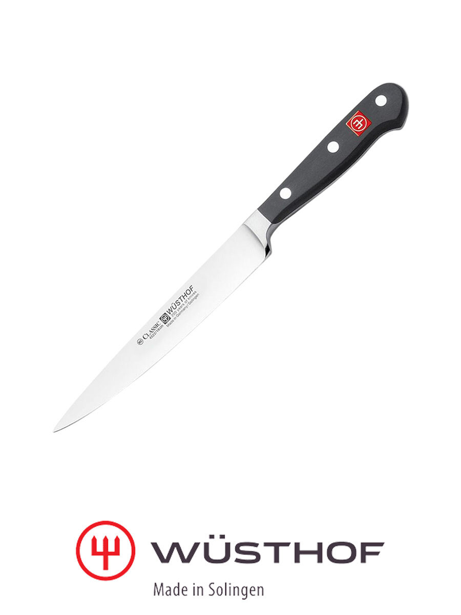 Нож кухонный для резки мяса Wuesthof Classic 16 см, цвет черный