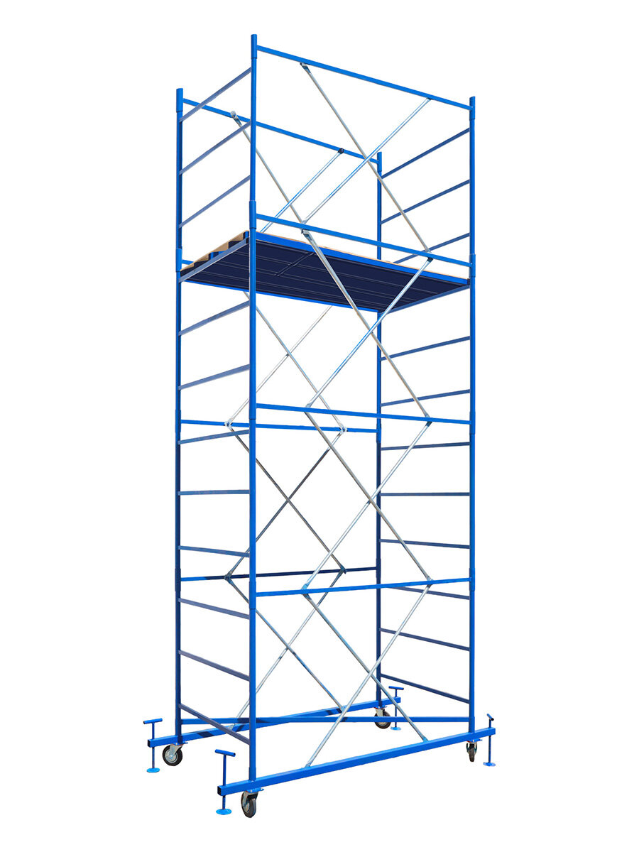 Вышка-тура ВСП Пром 1.2х2.0 м, высота 5.2 м усиленная, леса строительные рамные на колесах