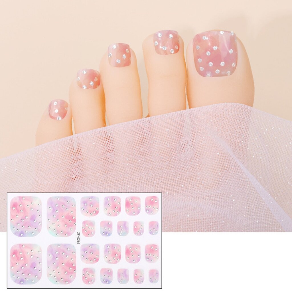 Водонепроницаемые Обертывания Для ногтей на ногах, 3D Стразы, Наклейки Для ногтей на ногах, Наклейки для ногтей на Ногах, Наклейки Для Ногтей на Ногах