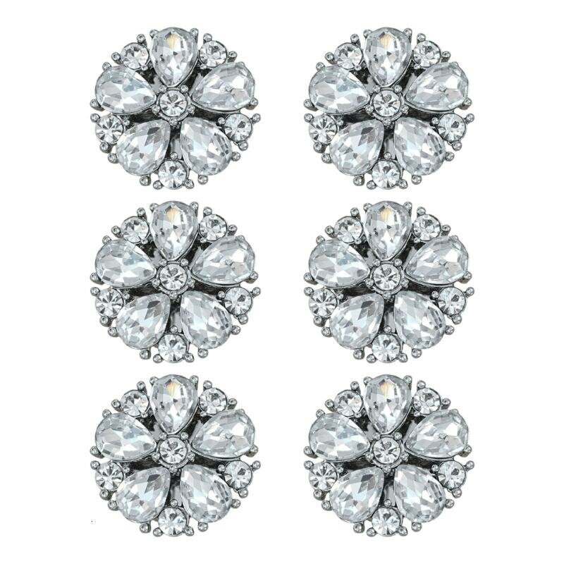 Кристальные манжеты для рубашки, Цветок 21 мм