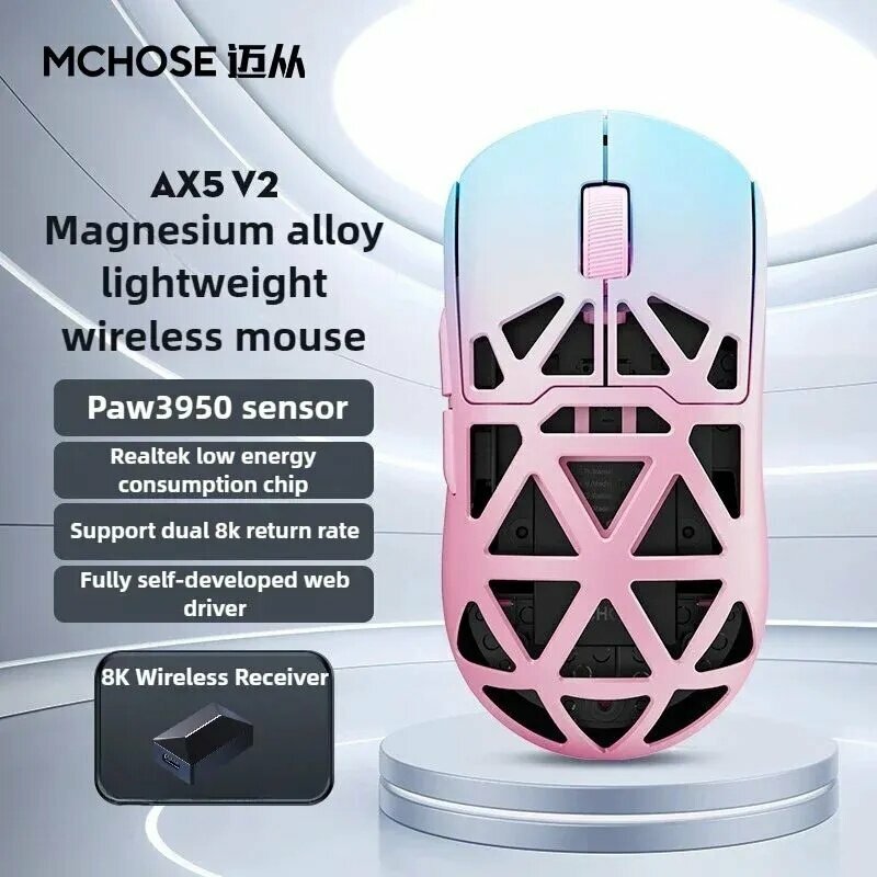 MCHOSE Игровая мышь, светло-розовый