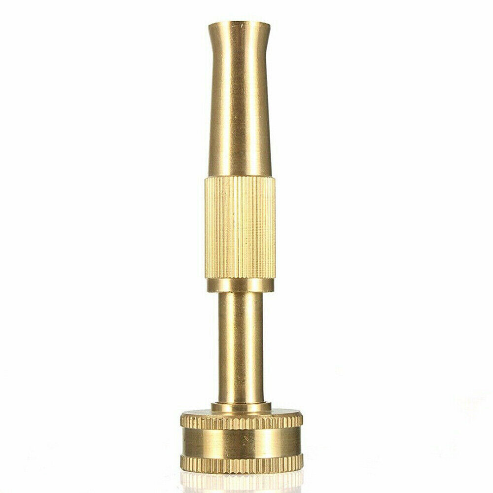 Фиттинг сопло для шланга из сплошного латуня 3/4 дюйм, регулируемое для высокого давления, опрыскивателя, полива сада, мойки автомобиля, золотистый цвет, материал латунь, диаметр верхней части 13мм/0.5дюйм, диаметр нижней части 25мм/1.0дюйм, вес упаковки