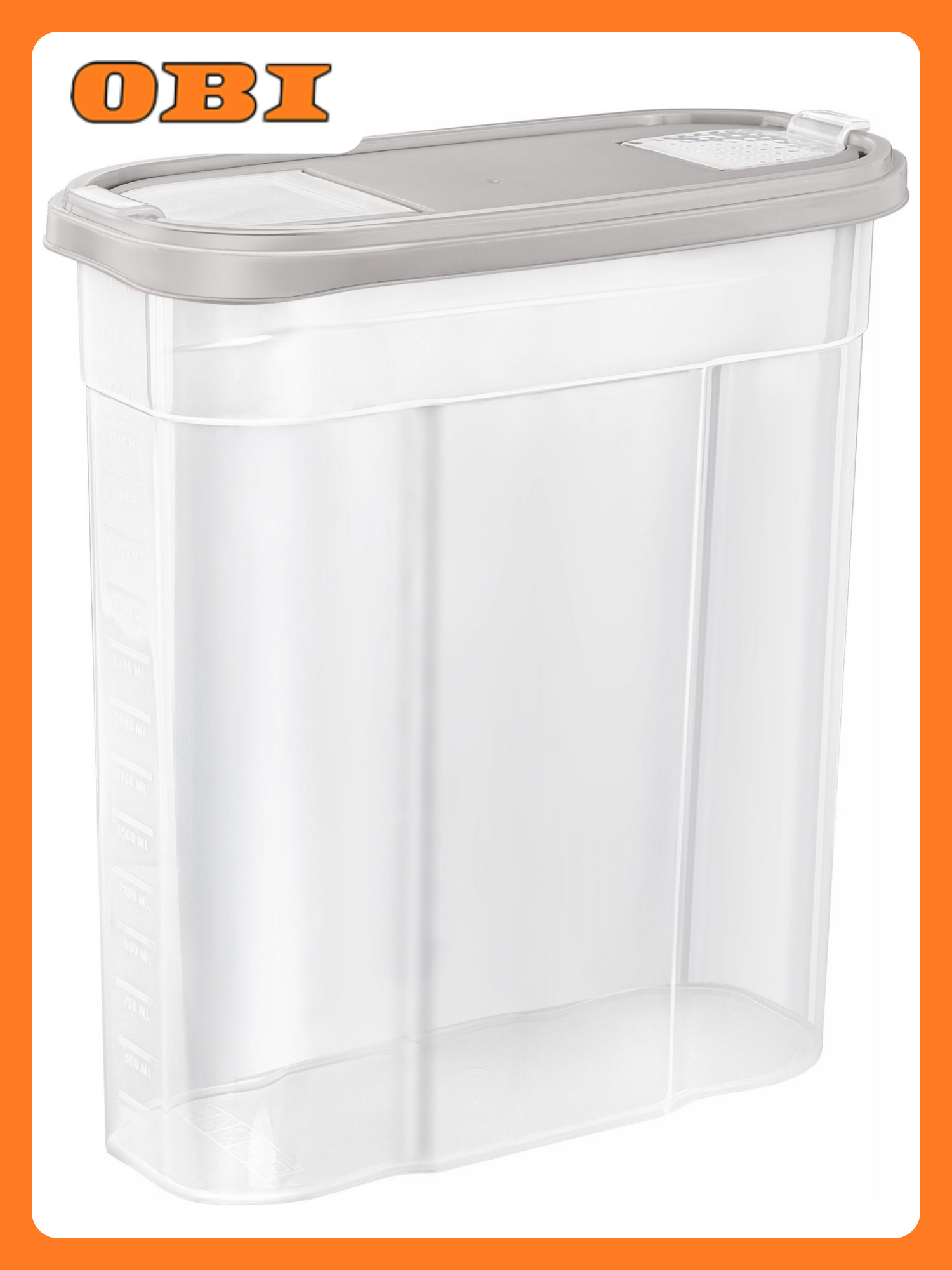 Банка для сыпучих продуктов Plast Team BERGEN, 4 л, с крышкой, прозрачная, пепельный жемчуг