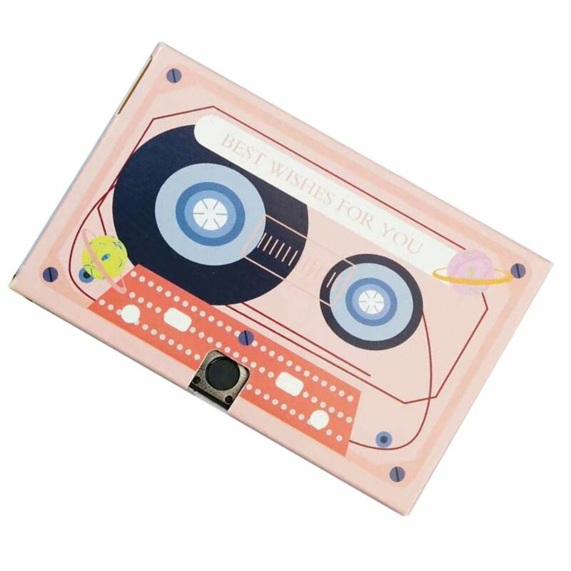 Подарочная Открытка-Признание с говорящим магнитофоном-2 Наилучших Пожелания Розового Цвета