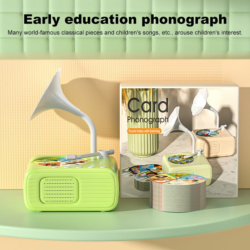Детский фонограф с 96 карточками, музыкальный плеер для мальчиков и девочек, возраст 3+