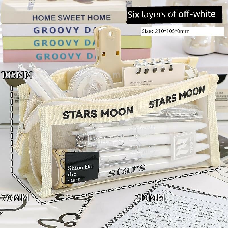 Треугольный прозрачный пенал, стильный и простой для школьников, девочек, учащихся начальной школы, детский пенал для