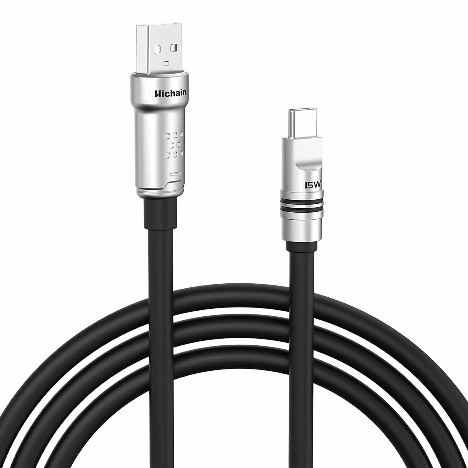 Кабель Hichain USB-A/C 2м, черный, PD15W