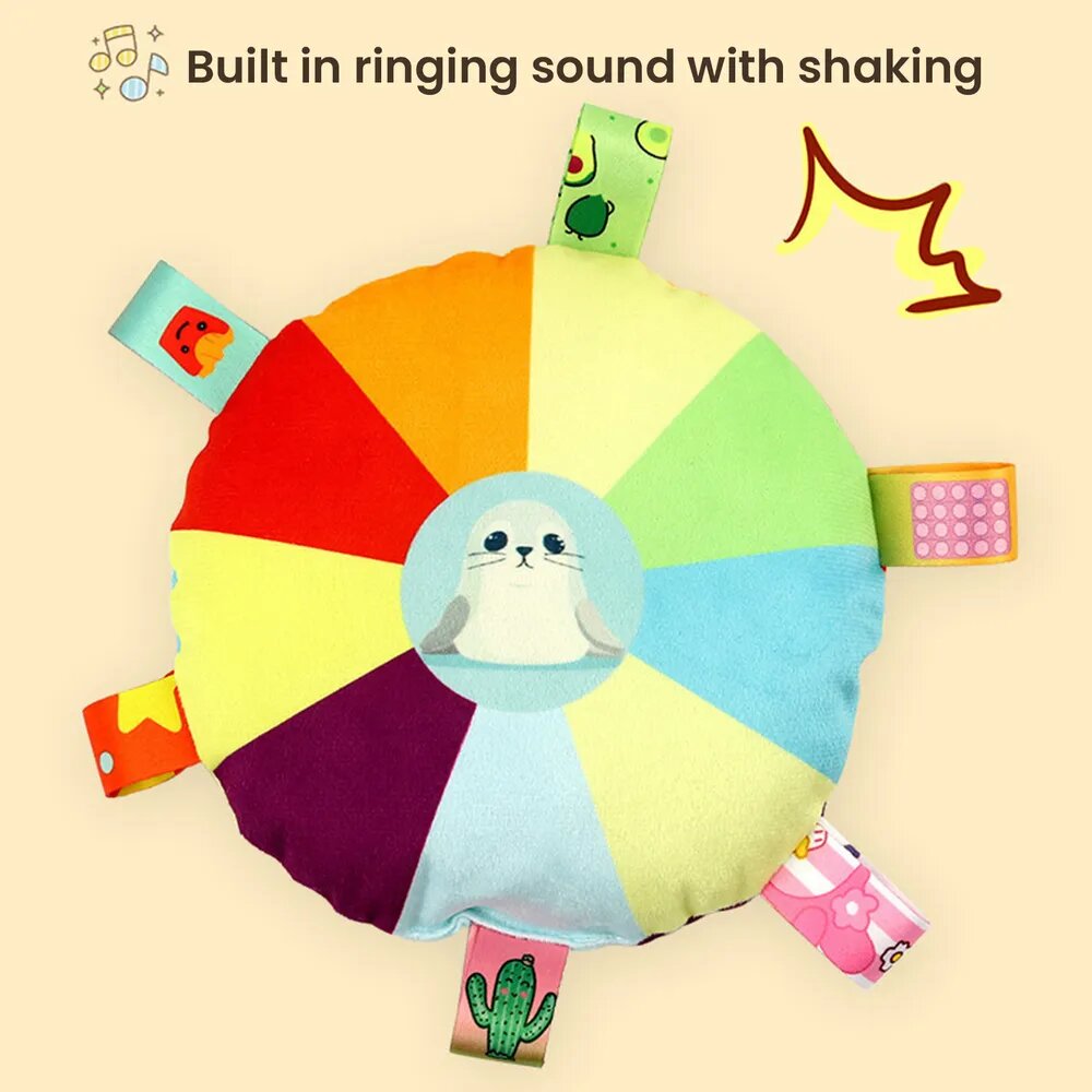 Летающая тарелка для собак с колокольчиком и радужным дизайном