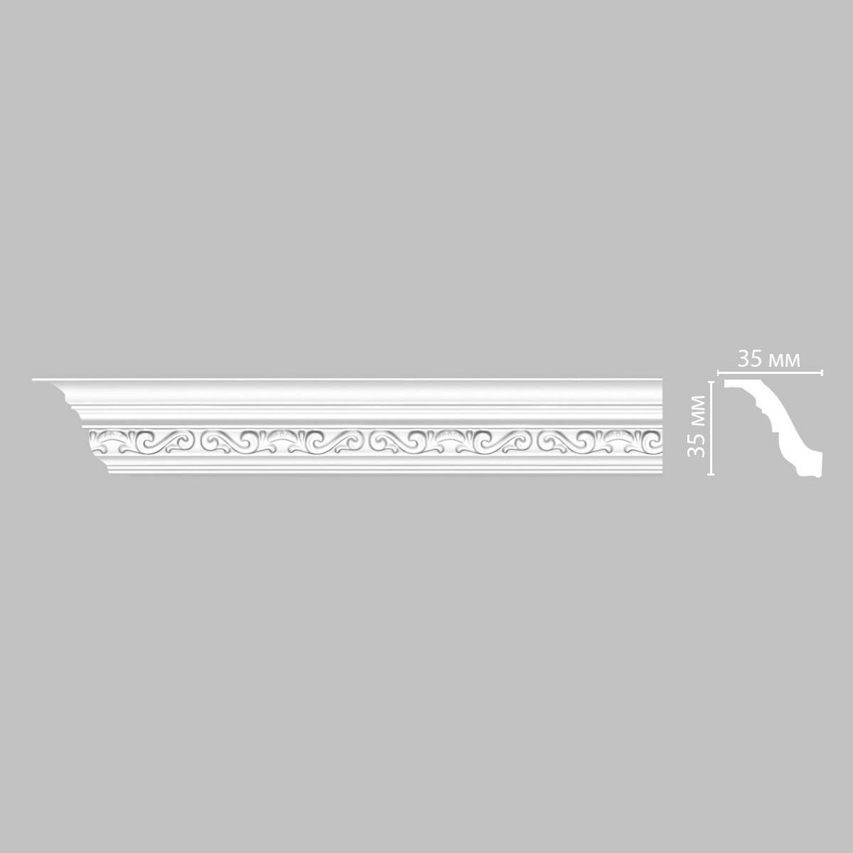 Плинтус Потолочный гибкий с Рисунком Decomaster 95842F 35х35х2400мм / Декомастер.