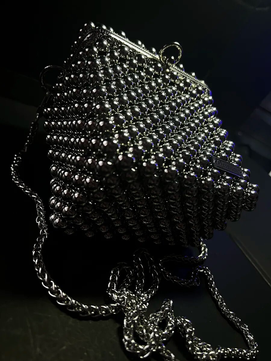 Сумка BABALOND, фактура гладкая, хром