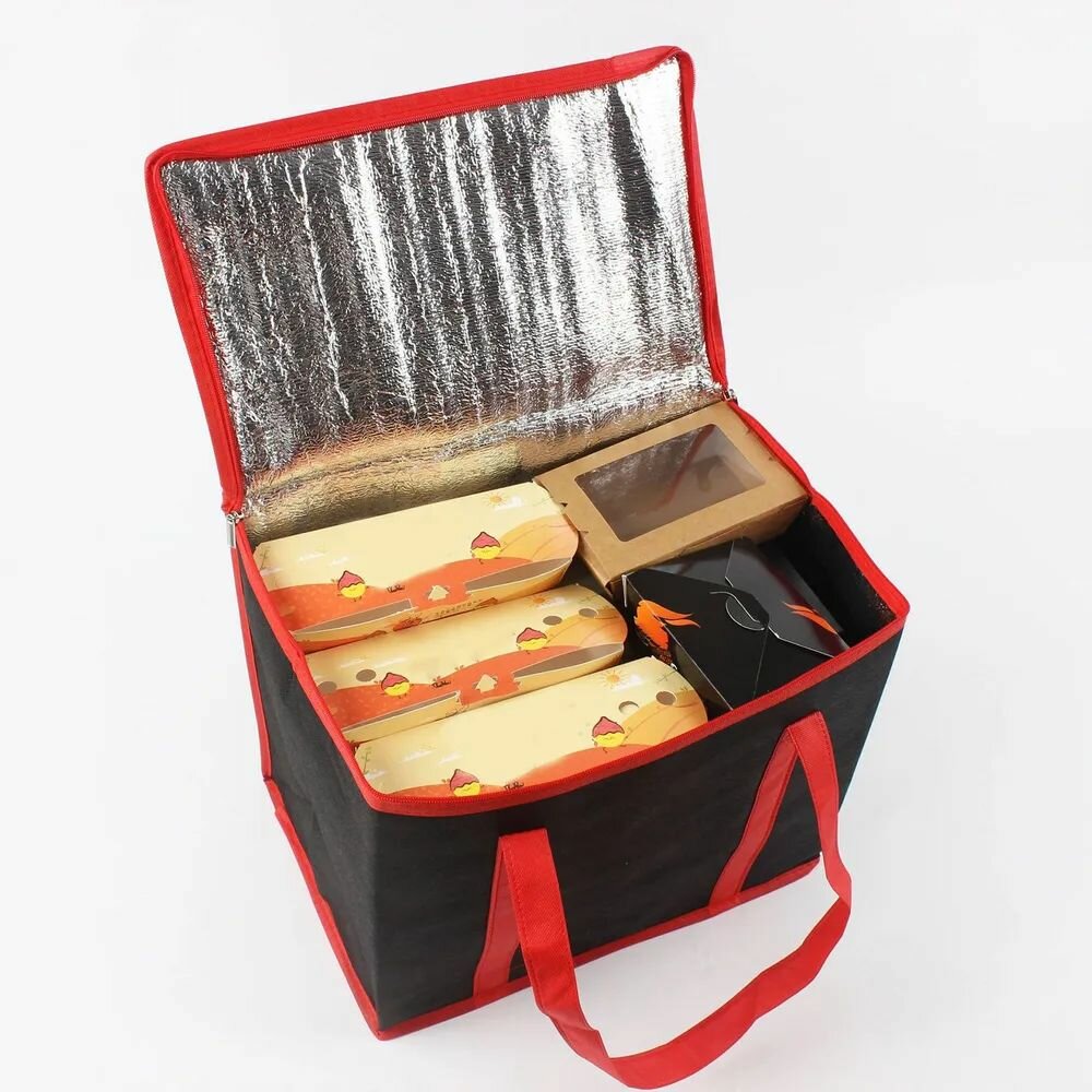 Термосумка из фольги большая, для пикника и доставки еды, сохраняет тепло/холод