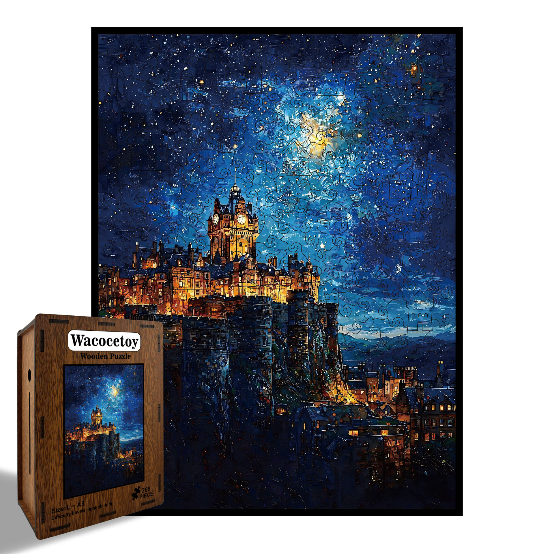 Игрушка-пазл Wacocetoy Castle, деревянный нерегулярный пазл, модель денежной коробки, многофункциональный пазл для снятия стресса