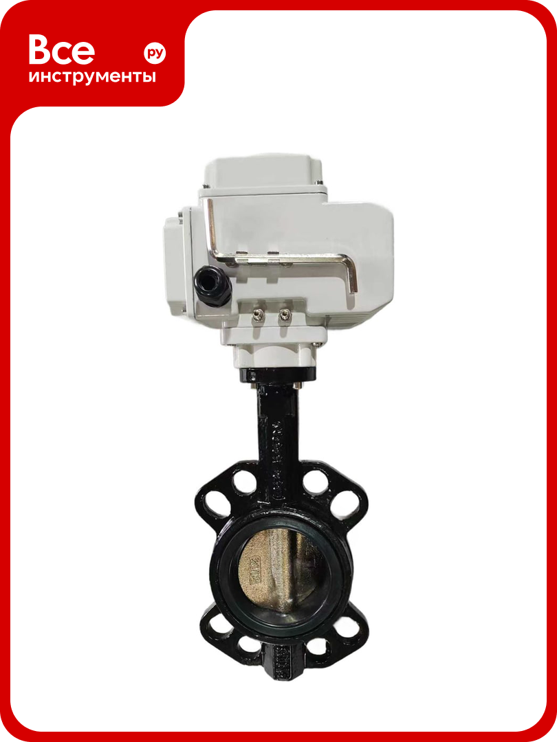 Затвор дисковый поворотный ХК с чугунным диском и электроприводом 220В Ду 50 Ру16 XK 105100305