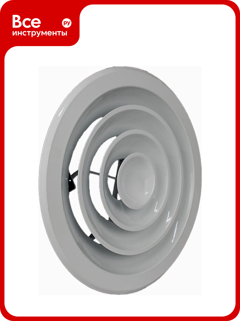 Веерный диффузор ДФА Ventart, алюминиевый элемент с белой отделкой для распределения воздуха в системах вентиляции