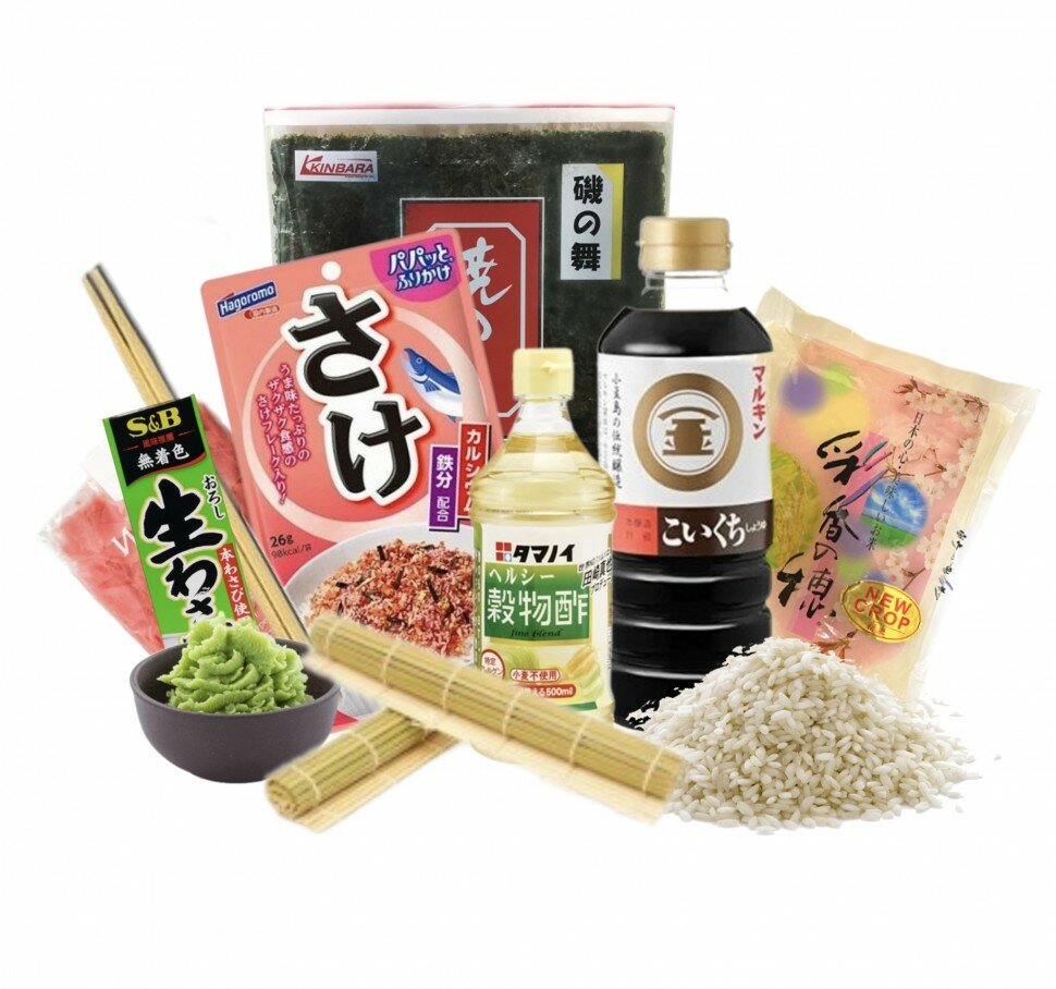 Рис 2 кг. + набор продуктовый для суши, роллов и онигири и других азиатски блюд