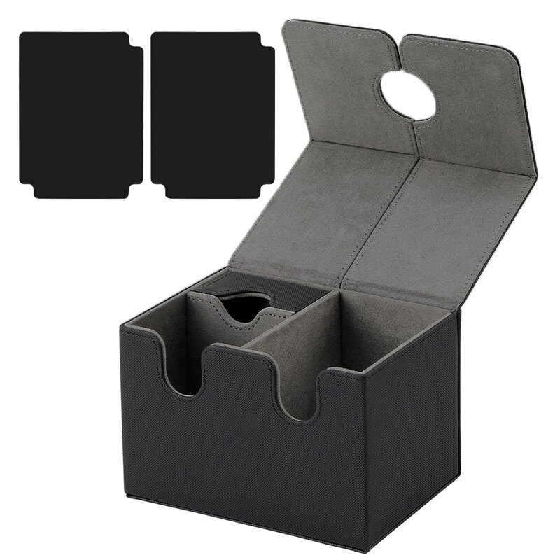 Коробка для хранения карт Commander с двойными рукавами, 160+ портативная коробка для карт из PU кожи, коробка для колоды, коробка для карточной игры Mtg