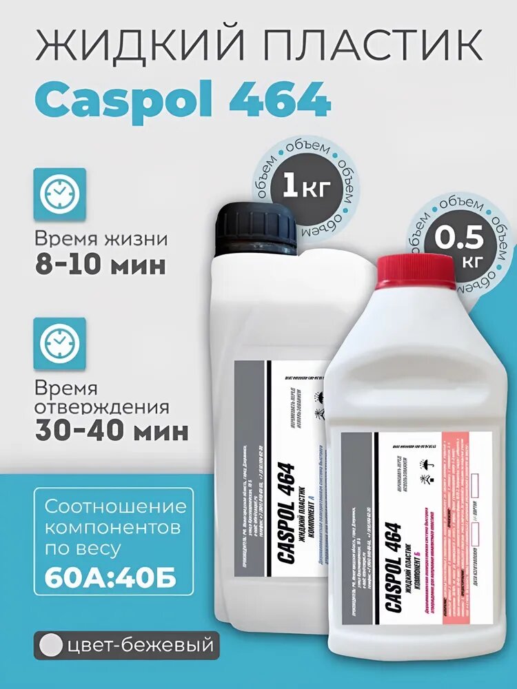 Жидкий литьевой пластик "CASPOL 464" 1,5 кг,/время жизни 8-10 мин.