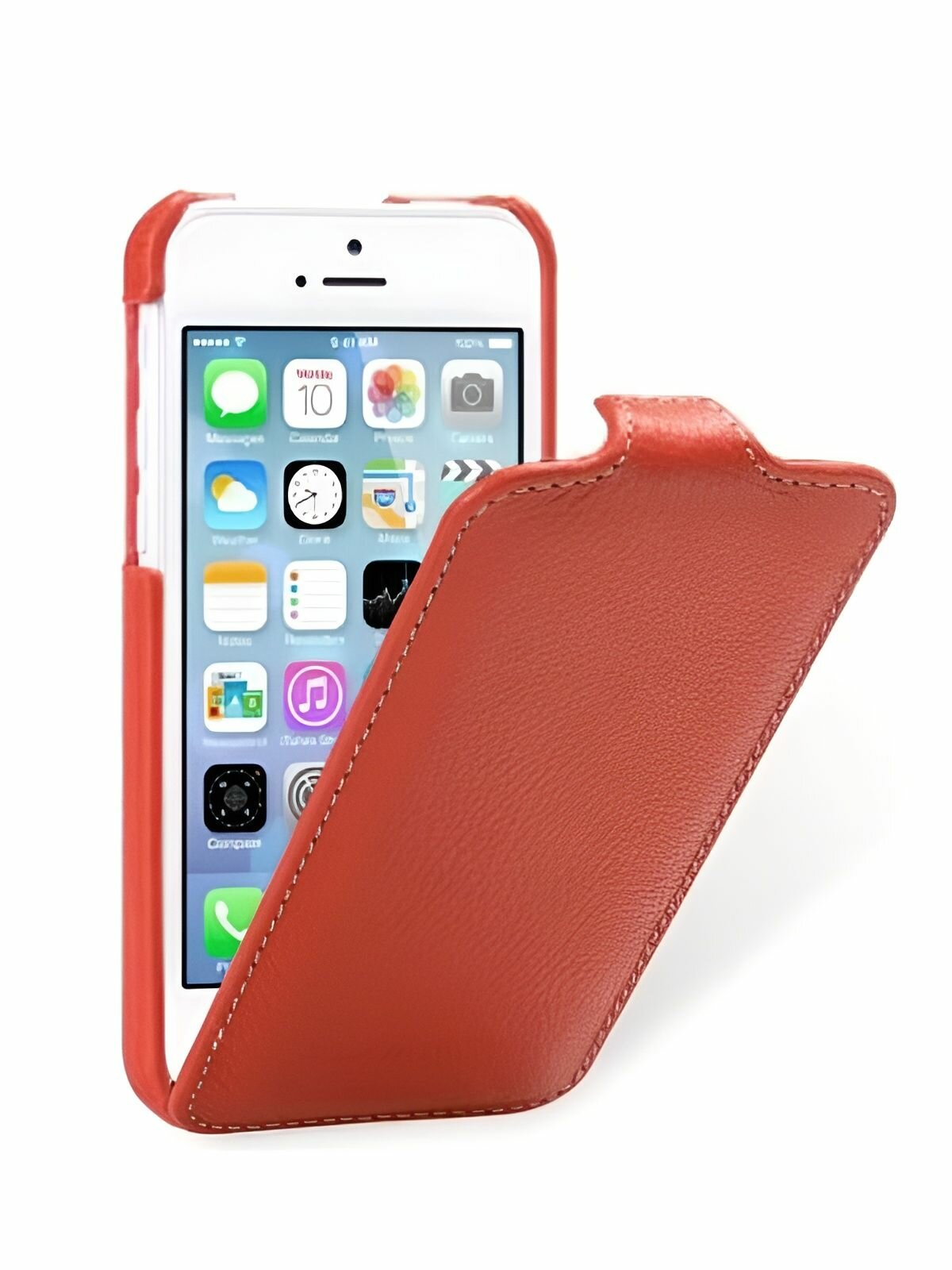 Чехол Melkco "Jacka Type", для iPhone 5C, натуральная кожа, красная, матовый