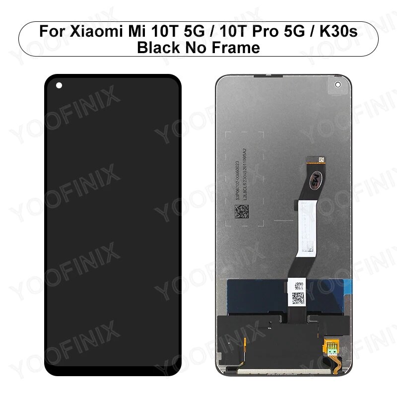 Дисплей LCD С Тачскрином Для Xiaomi Mi 10T 5G, 6.67 Дюйма, IPS, Запасной Экран Для Black No Frame