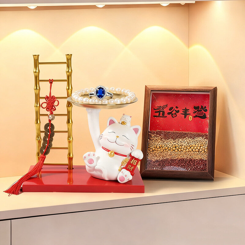 Ключница Lucky Cat, входное украшение, смола, новоселье, новый дом, прямые поставки с фабрики, декоративное украшение Lucky Cat