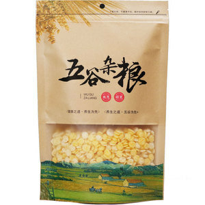 Упаковочные пакеты для зерновых мельниц, самозакрывающиеся, утолщенные, для крупного зерна, с окошком, из крафт-бумаги, универсальные запечатывающие пакеты