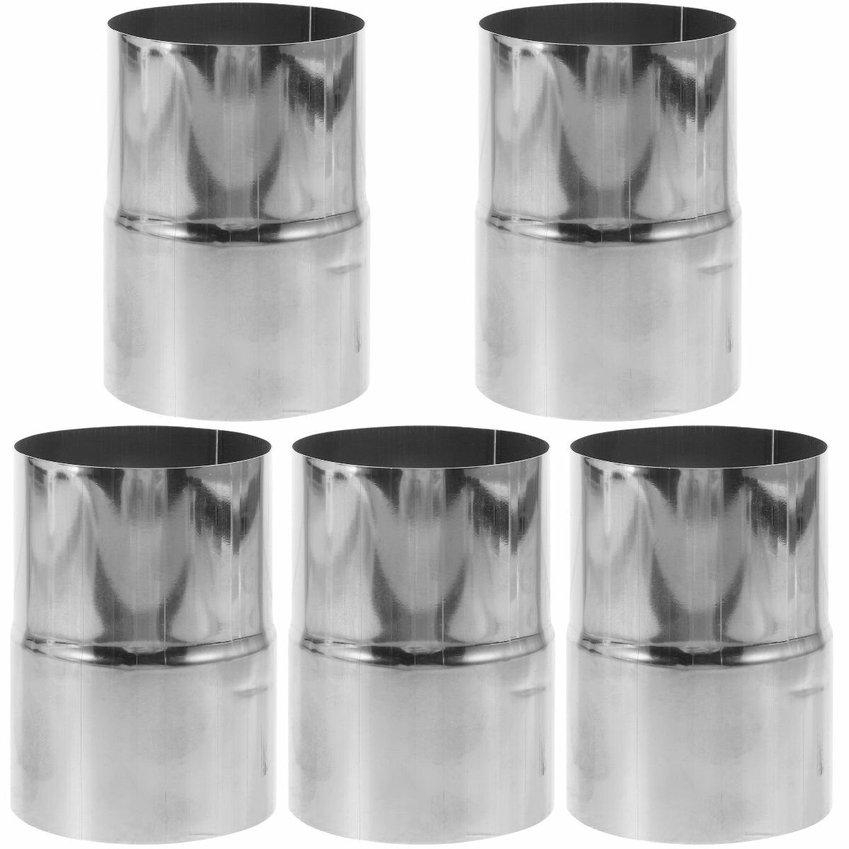 Набор из 5 переходников дымоходных труб из нержавеющей стали серебристого цвета для дома