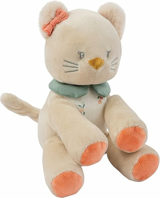 Игрушка мягкая Nattou - Плюшевая кошка с погремушкой, 20 см - 266031