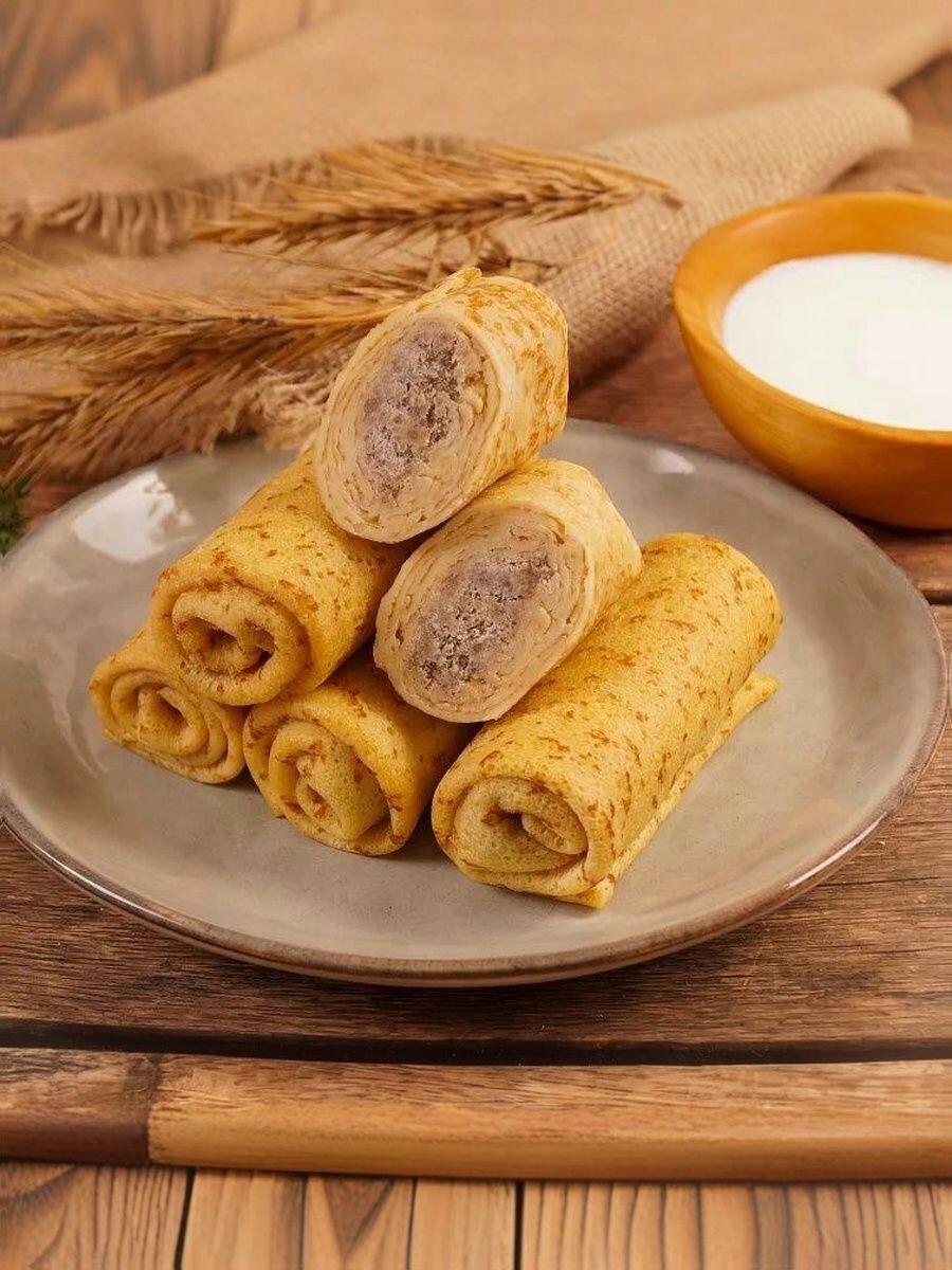 Блинчики с мясом 420 гр, Ферма Евгения Рошаля, замороженные